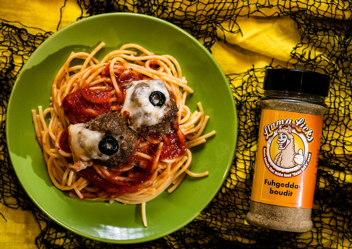 Spaghetti & Eyeball Meatballs – Firebee Honey